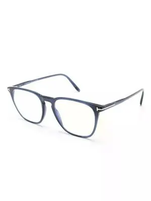 TOM FORD Navy Acetate Wayfarer Frame Eyeglasses - Blue