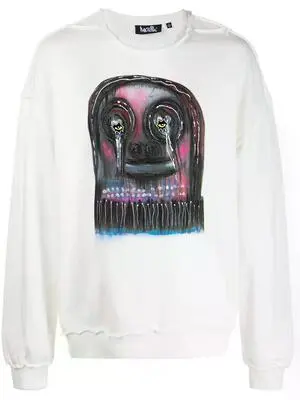 HACULLA. Graphic-print Cotton Sweatshirt - White