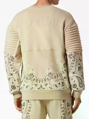 Philipp Plein Embroidered Cotton Sweatshirt With Paisley Print