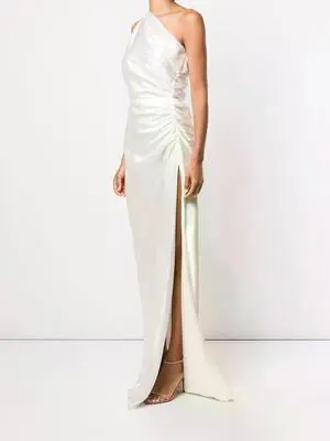 Michelle Mason One-shoulder Silk Gown