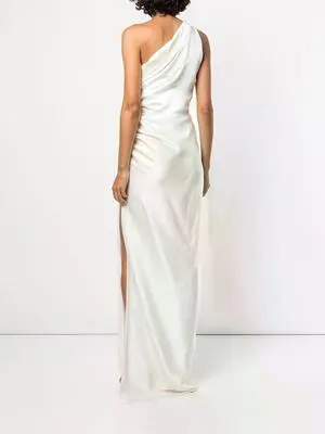 Michelle Mason One-shoulder Silk Gown