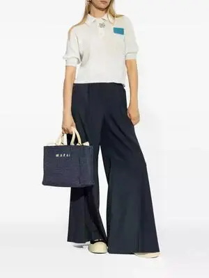 Marni Wide-leg Virgin Wool Trousers - Blue