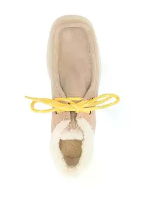 Miu Miu Suede Ankle Boots With Flatform Sole - Neutrals