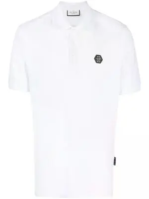 Philipp Plein Logo-patch Short-sleeve Polo Shirt White
