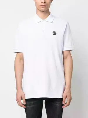 Philipp Plein Logo-patch Short-sleeve Polo Shirt - White