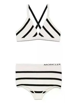 Moncler Striped Terrycloth Bikini Set - Neutrals