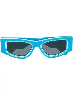 Off-White Logo-print Rectangle Sunglasses - Blue