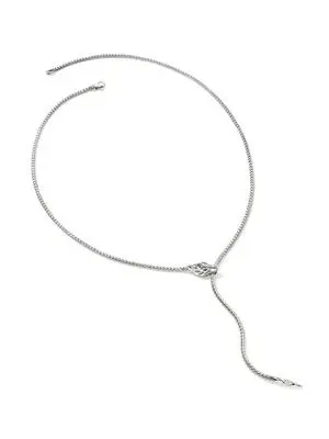 John Hardy Sterling Naga Lariat Necklace With Blue Sapphire