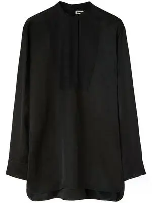 JIL SANDER Band Collar Embroidered Logo Shirt