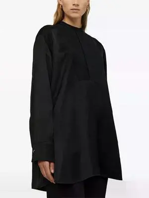 JIL SANDER Band Collar Embroidered Logo Shirt