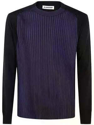 JIL SANDER Panelled Ribbed Crew Neck Jumper