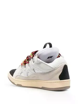LANVIN Curb Sneakers With Suede Trim - White