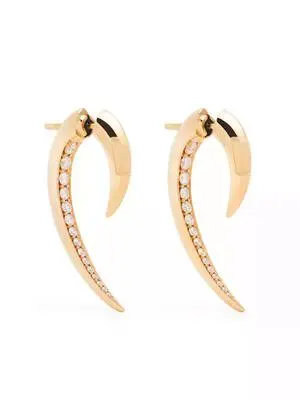 SHAUN LEANE 18kt Rose Hook Diamond Earrings - Gold