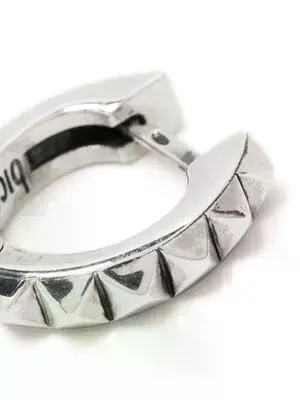 Emanuele Bicocchi Pyramid Stud Huggie Hoop Earring - Silver