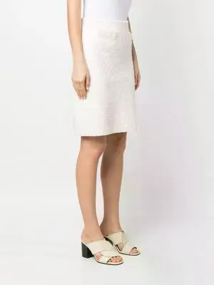 LANVIN High-waisted Textured Straight Skirt