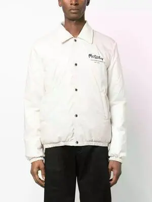 Alexander McQueen Logo Print Bomber Jacket