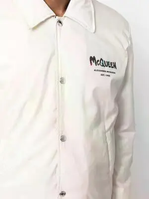 Alexander McQueen Logo Print Bomber Jacket