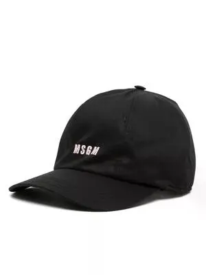 MSGM Logo-embroidered Cotton Cap - Black