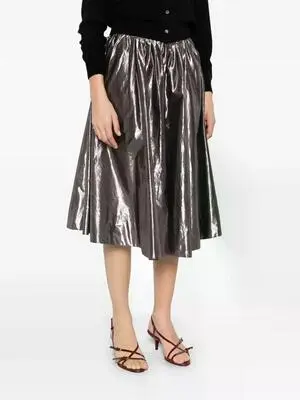FORTE_FORTE Metallic Midi Skirt