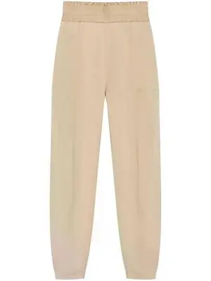 Moncler Logo Embroidered Trousers - Neutrals