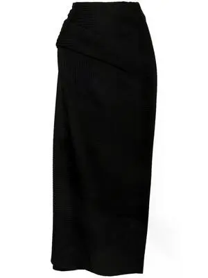 DEL CORE Popcorn Texture Pencil Midi Skirt