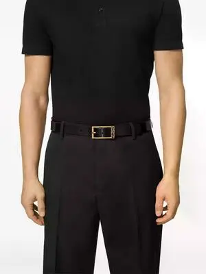 Versace Greca Leather Belt - Black