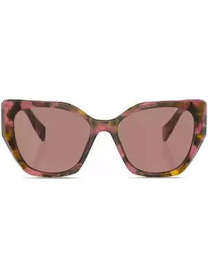 Prada Pr 19zs Oversized Frame Sunglasses - Brown