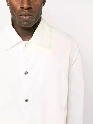 JIL SANDER Logo-print Cotton Shirt Jacket - Neutrals