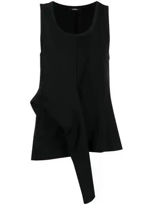 Goen.j Asymmetric Sleeveless Top - Black