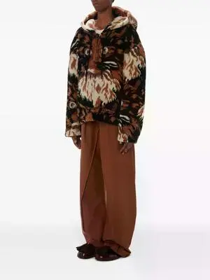 JW Anderson Faux-fur Hooded Jacket With Animal Print