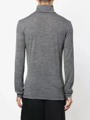JIL SANDER Logo-print Roll Neck Jumper - Grey