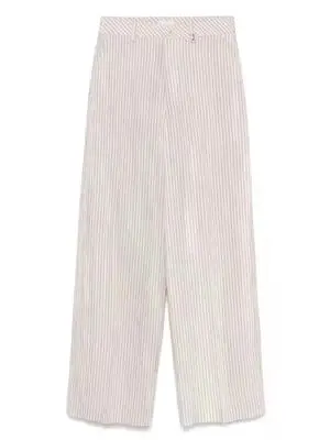 Liu Jo Striped Wide Leg Trousers - Neutrals