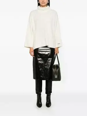 Pinko Burmilla Wool-cashmere Blend Roll Neck Sweater - Neutrals