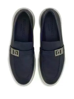 FERRAGAMO Gancini Detail Slip-on Sneakers - Blue