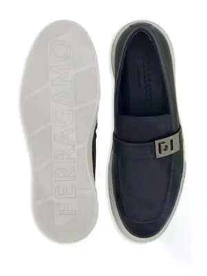 FERRAGAMO Gancini Detail Slip-on Sneakers - Blue
