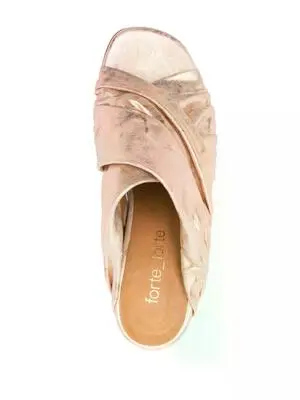 FORTE_FORTE Laminated Leather Heeled Mules