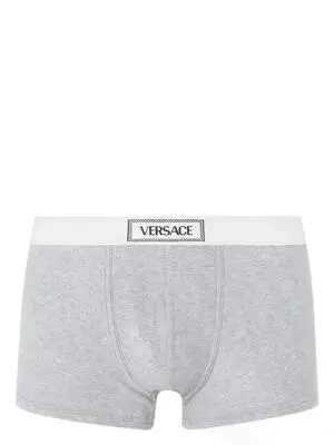 Versace Cotton Ribbed Trunks - Grey