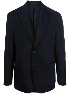 Giorgio Armani Micro-canneté Effect Notched-lapel Blazer