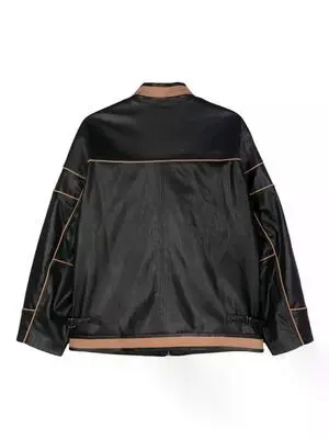 Paris Georgia Contrasting-trim Biker Jacket