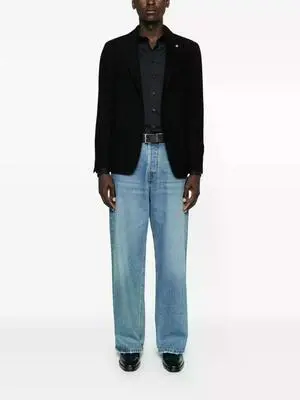 Giorgio Armani Classic-collar Poplin Shirt - Blue