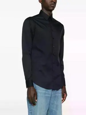 Giorgio Armani Classic-collar Poplin Shirt - Blue