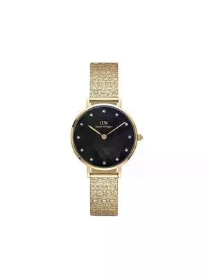 DANIEL WELLINGTON Petite Pressed Studio Lumine 28mm Watch With Mesh Bracelet - Black