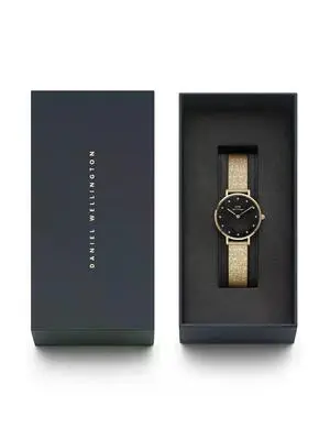 DANIEL WELLINGTON Petite Pressed Studio Lumine 28mm Watch With Mesh Bracelet - Black