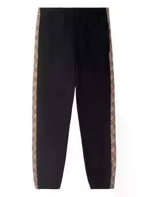 Burberry Check Trim Cotton Jogging Pants
