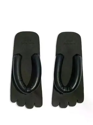 AVAVAV T-bar Strap Open Toe Slides - Black