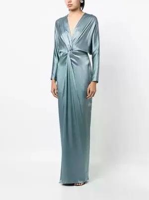 Michelle Mason Silk Twist-detail Gown - Blue