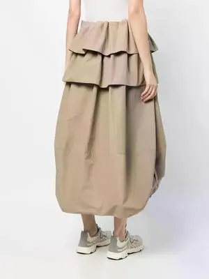 Goen.j Ruffled Midi Skirt - Brown
