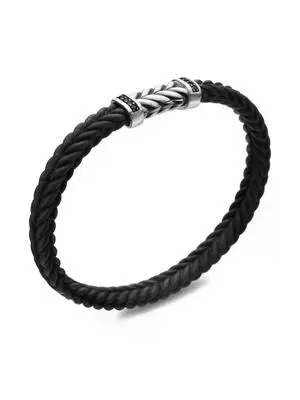 David Yurman Sterling Chevron Braided Bracelet