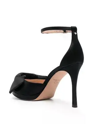 Kate Spade New York 100mm Bow-detail Satin Sandals - Black