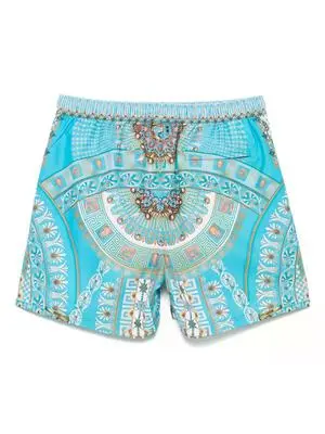 Camilla Temple Of Light Swim Shorts - Blue